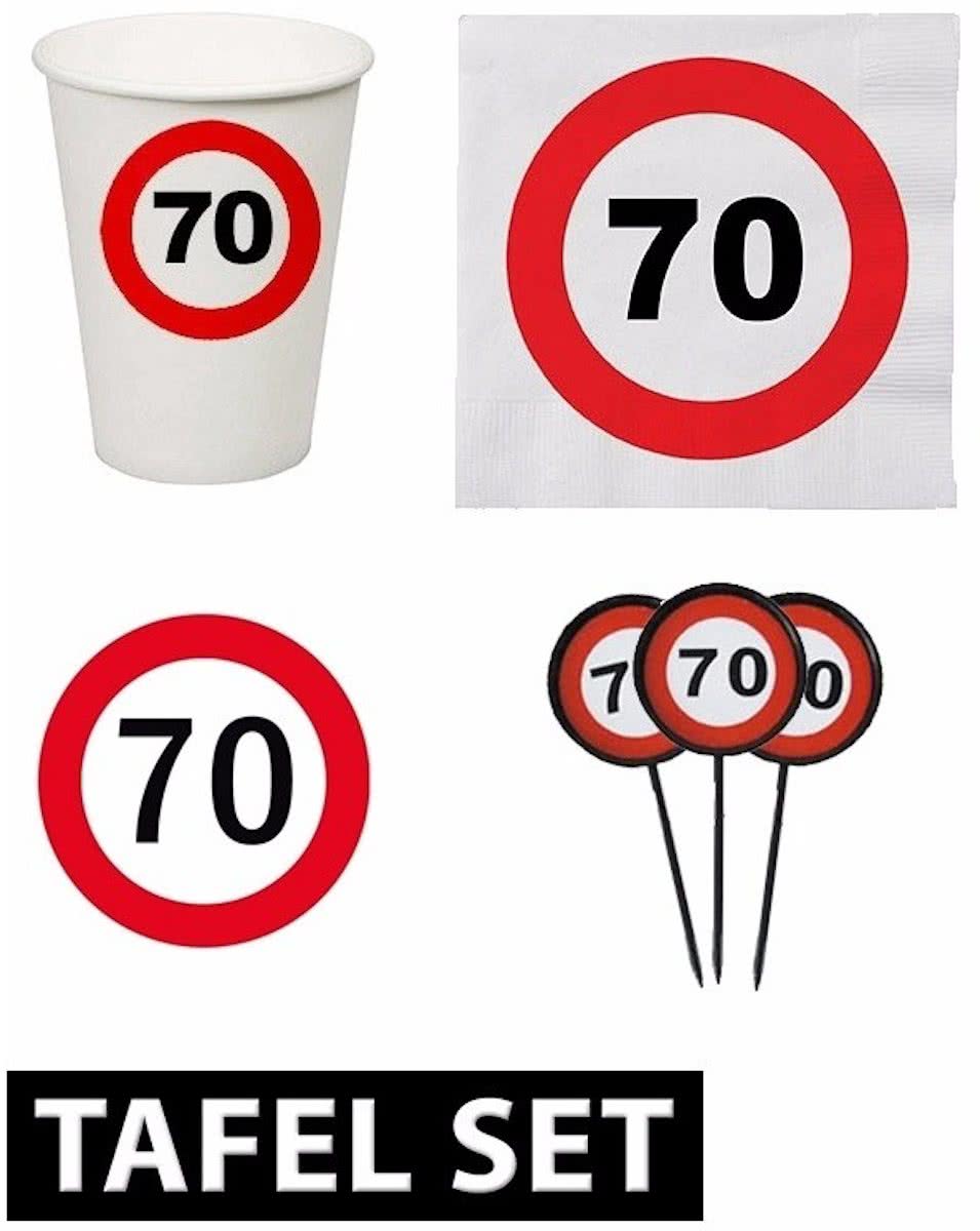 70 jaar verkeersbord tafel versiering set - 70ste verjaardag versiering ...