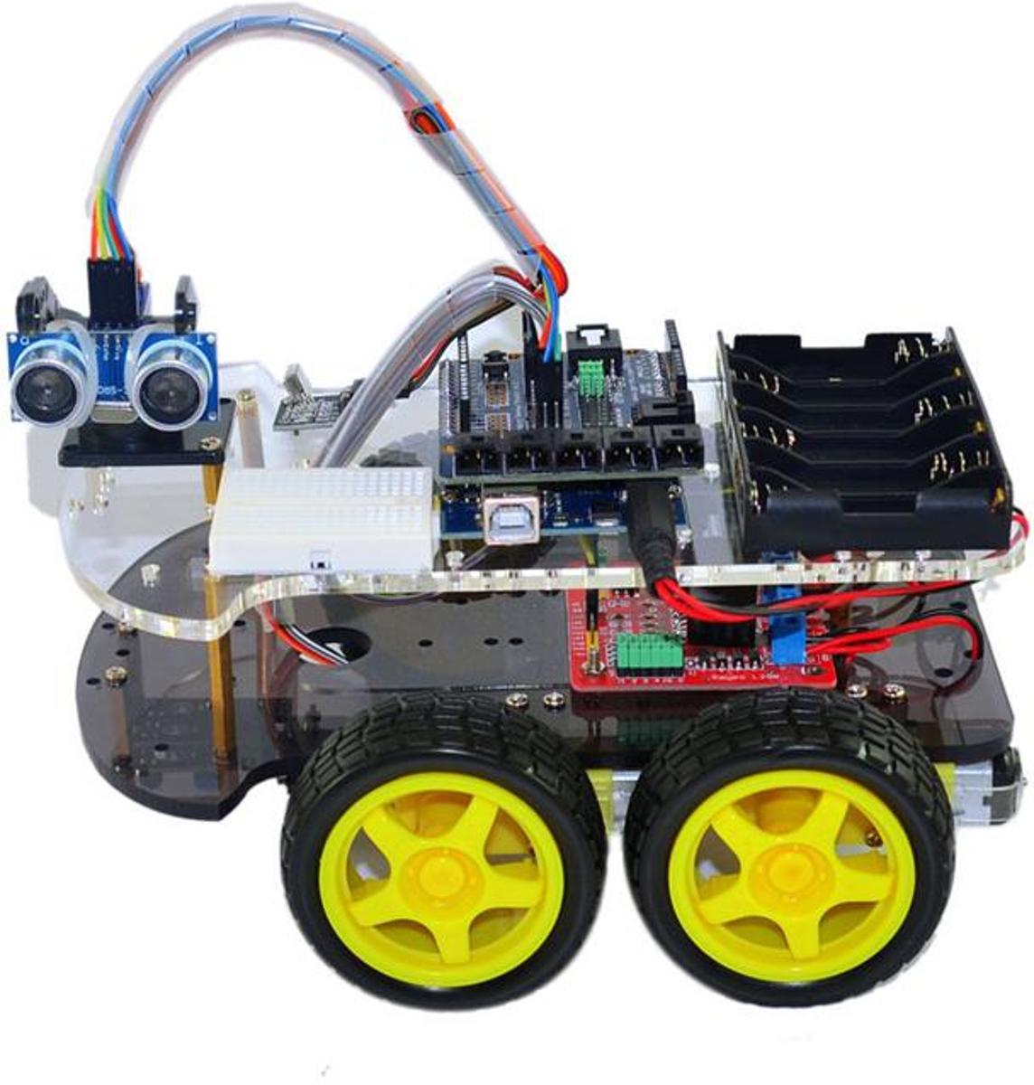 Arduino Geschikte Robot Auto Kit - Zelfbouw Auto Robot Set Arduino - 4WD Autoset Uno R3 ...