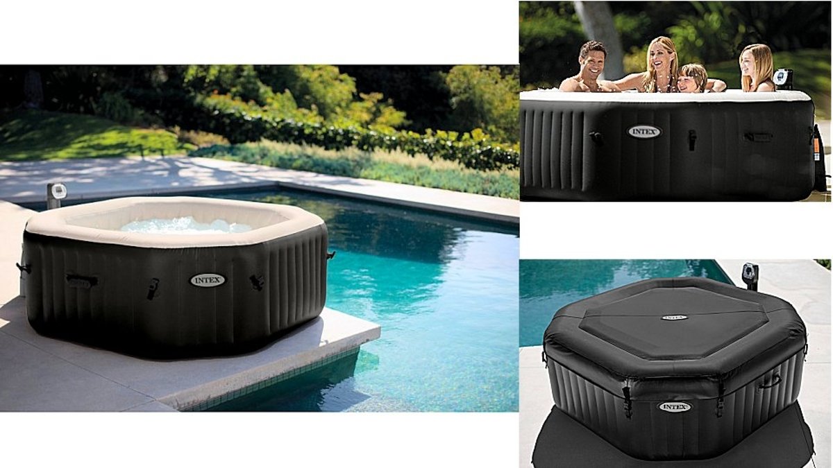 Intex PureSpa Jet & Bubble DeLuxe Jacuzzi 4-Persoons Set met ...