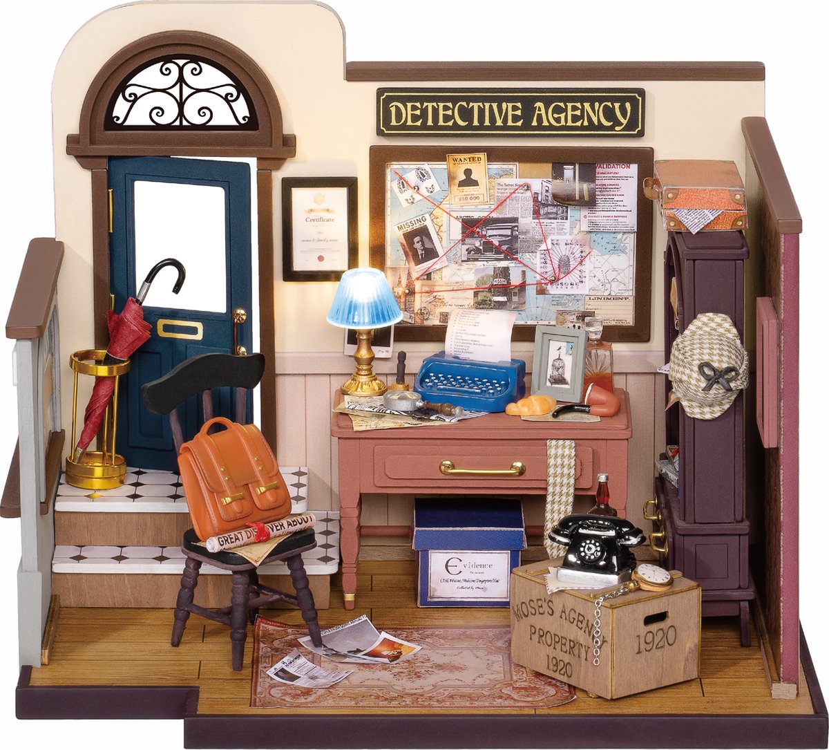 Robotime Moses Detective Agency DG157 - DIY miniatuurhuisje - Miniatuur ...