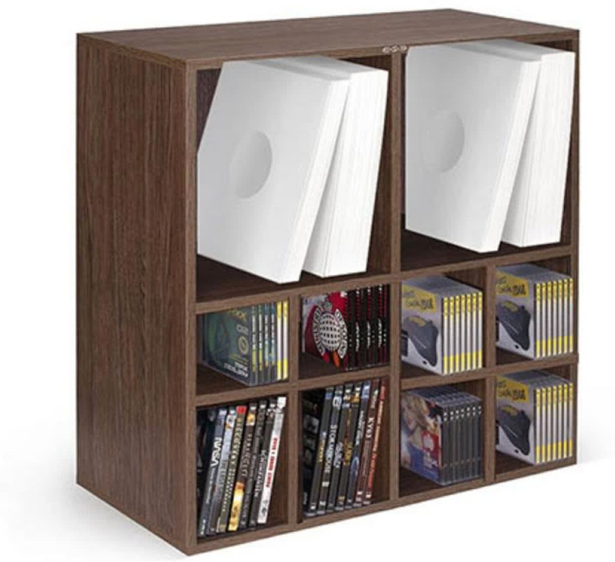 LP rek vinyl kast designmeubel voor 100 - 120 platen (wit) - 4250267698915